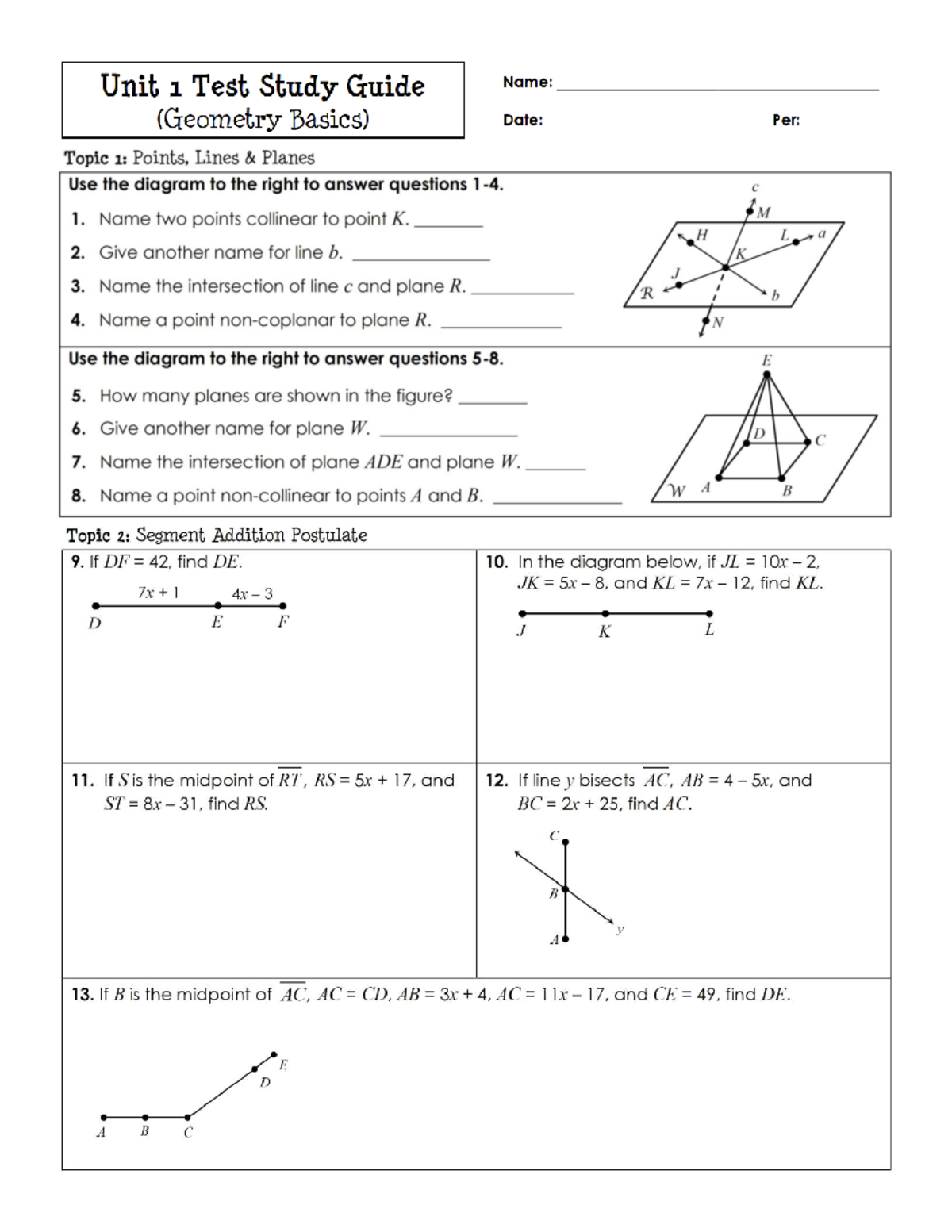 Final Exam Study Guide for Course Code XYZ-101: Geometry Basics - Studocu