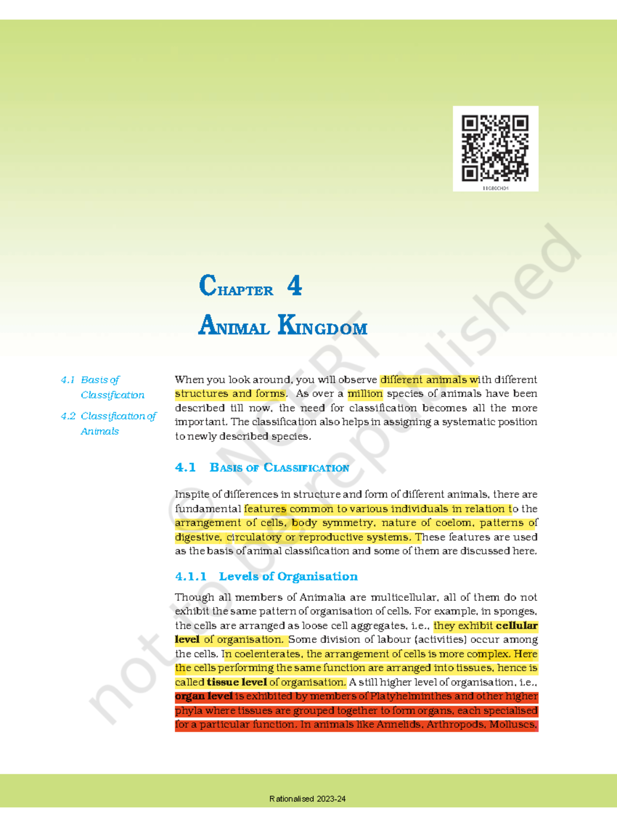 11th Zoology NCERT - Chapter 4: Animal Kingdom Classification - Studocu