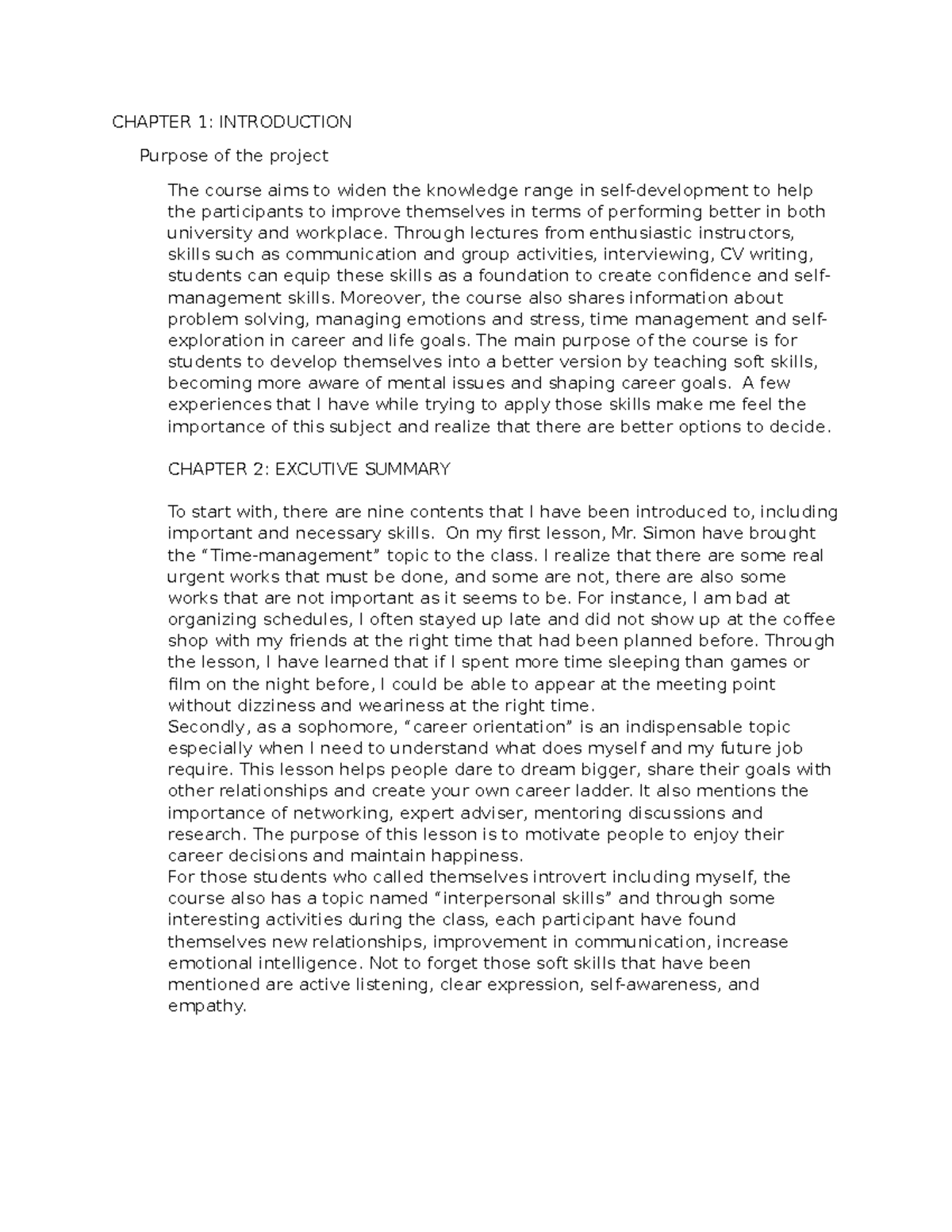 Workshop 1 - hjvgdyrsesxfuily8 - CHAPTER 1: INTRODUCTION Purpose of the ...