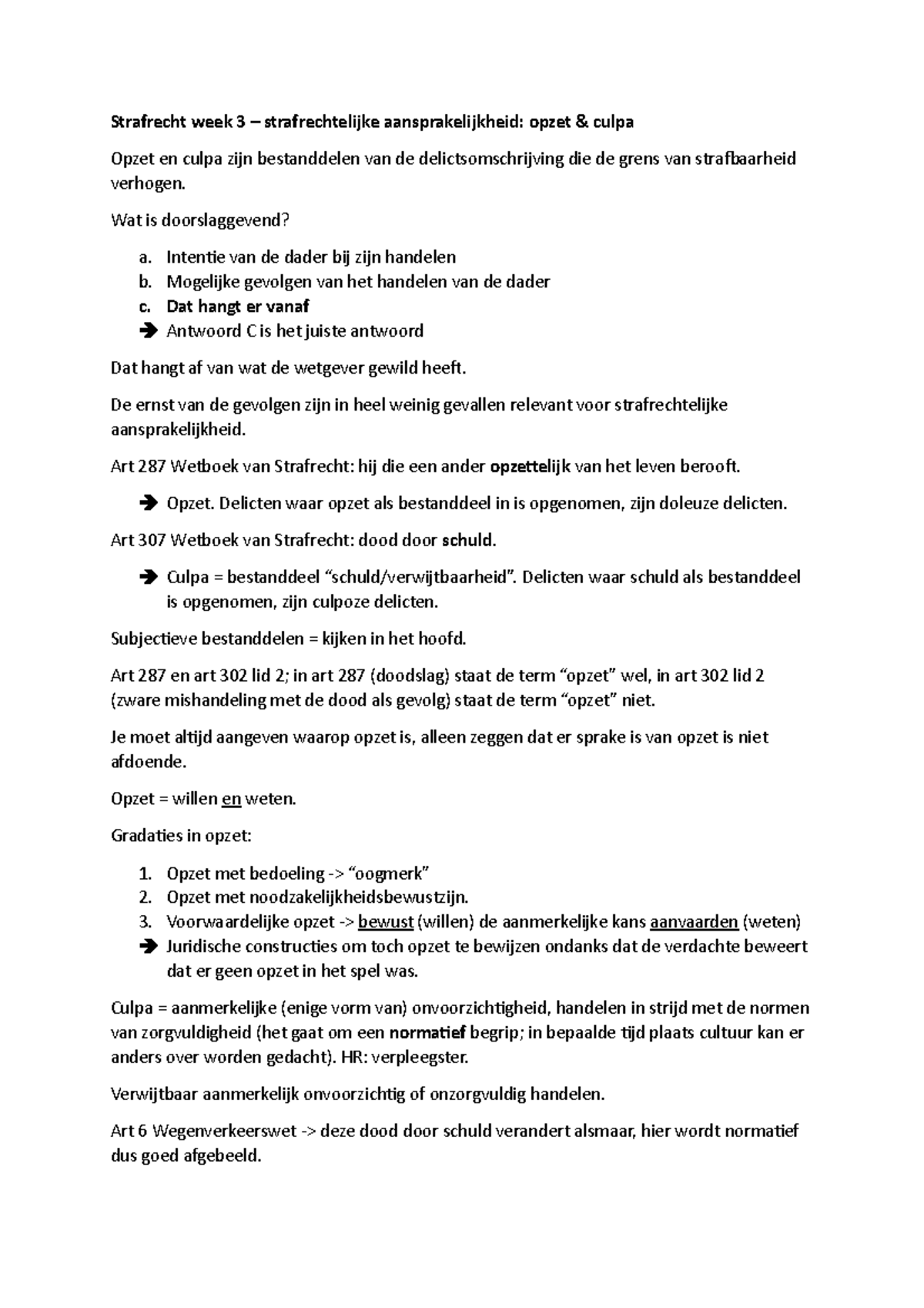 Strafrecht week 3 - 2019-2020 - Strafrecht week 3 – strafrechtelijke ...