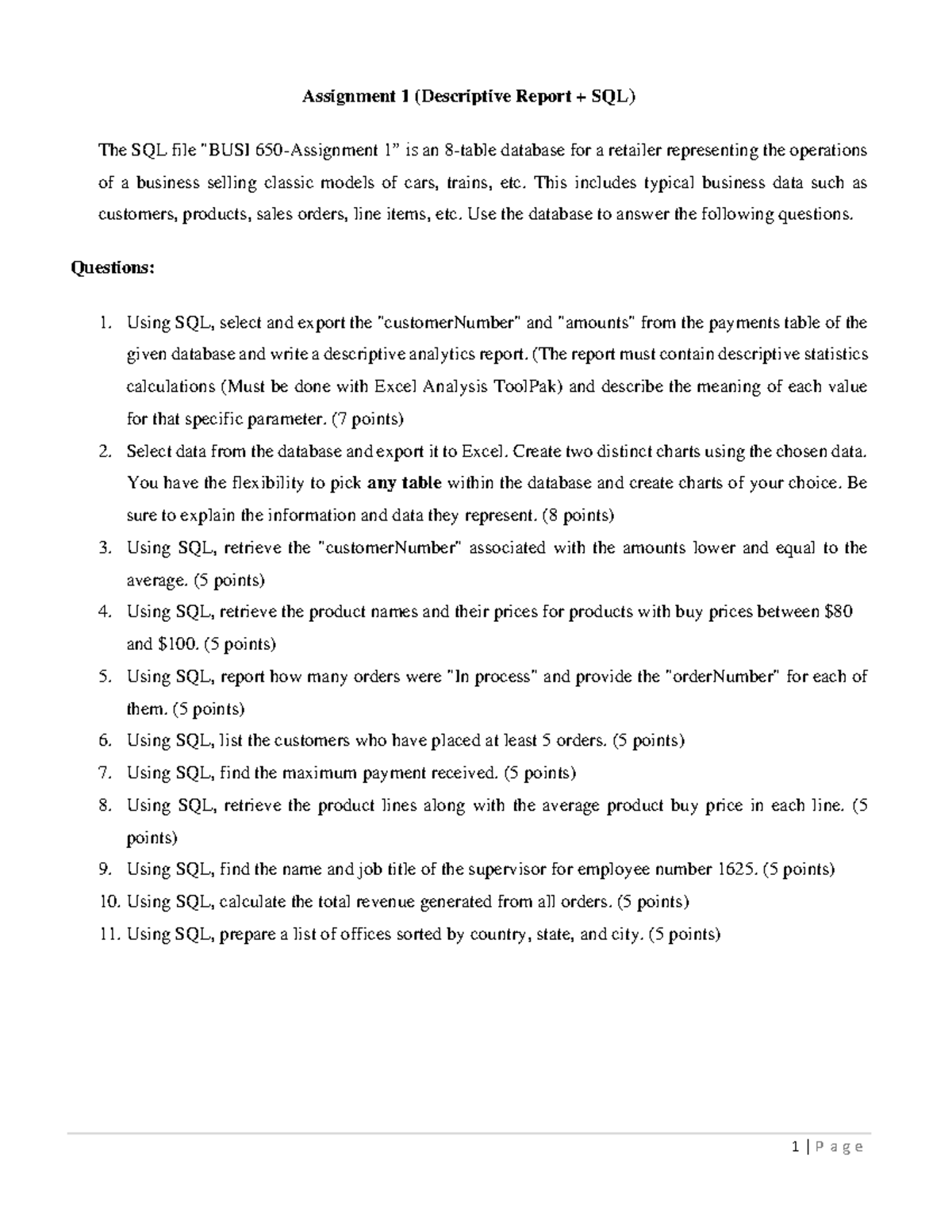 Individual assignment 1-Fall 2023 - 1 | P a g e Assignment 1 ...