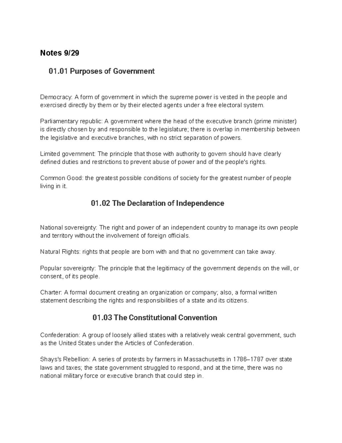 US Government Notes: Key Concepts and Principles Explained - Studocu
