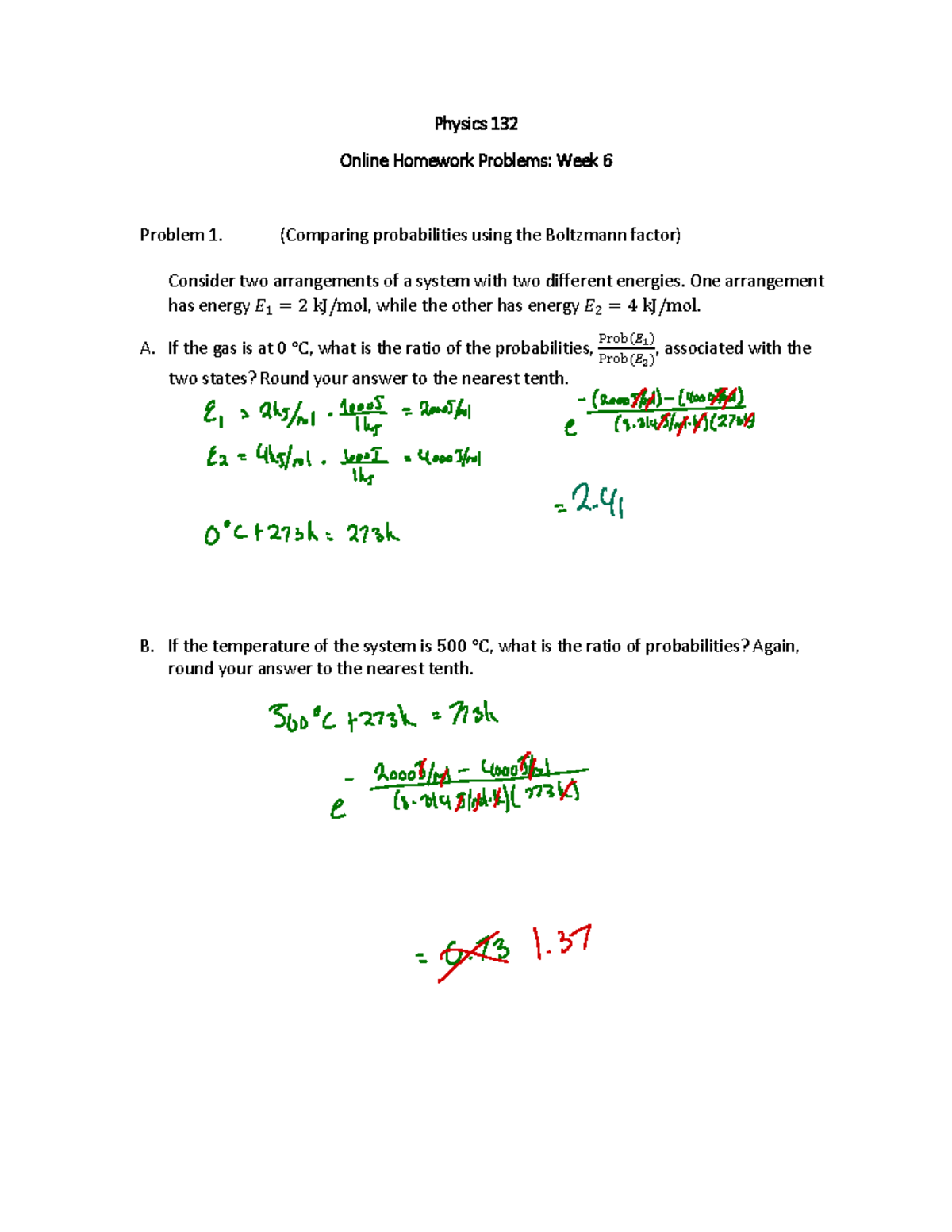 Physics 132: Week 6 Online Homework Problems Solutions - Studocu
