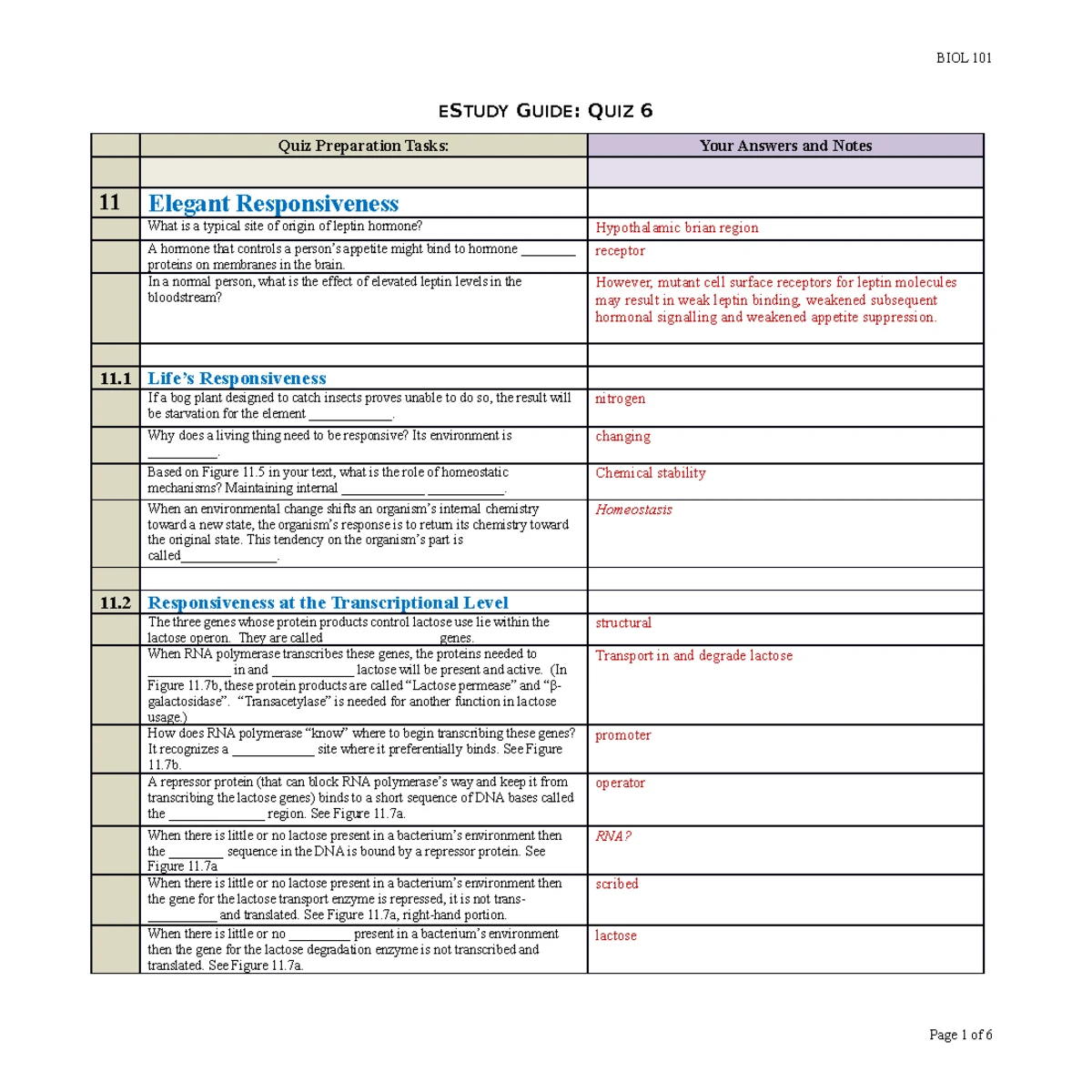 BIOL 101 Quiz 7 2019 - study guide - • Question 1 3 out of 3 points ...