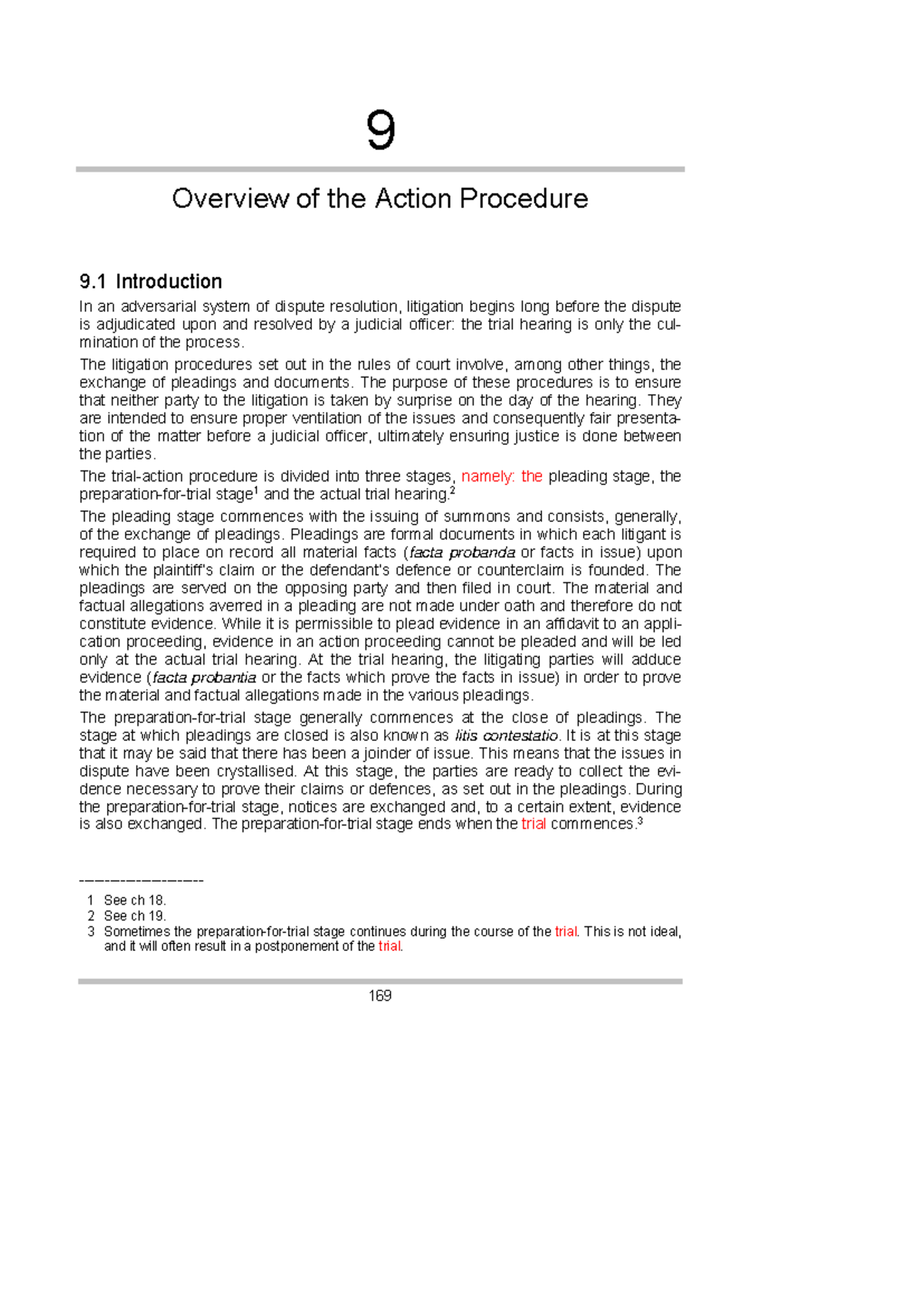 Chapter 9: Overview of Action Proceedings in Civil Litigation - Studocu
