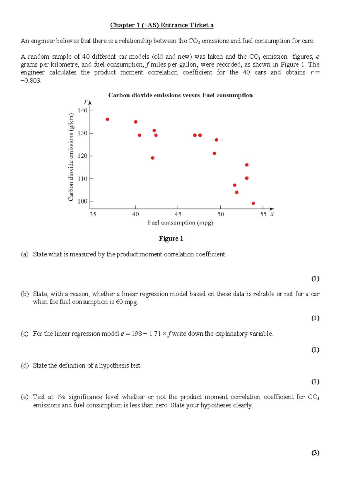 Chapter 1 Regression Correlation Hypothesis Testing Entrance Ticket