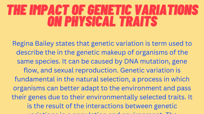 Genetic Variations and Their Impact on Physical Traits: A Study - Studocu