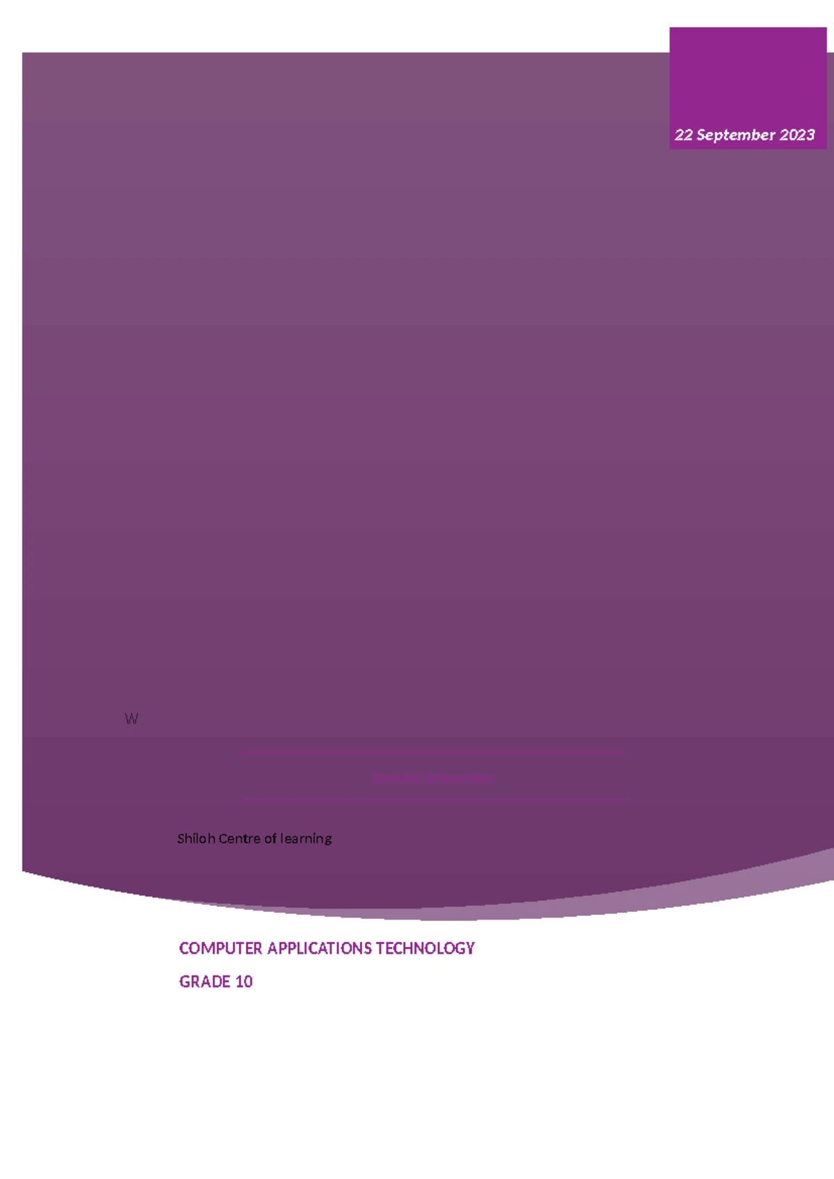 Gr10 Computer Applications Theory Test - Term 1 - 2024 - Studocu