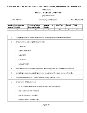 Big Data Analytics - CCS334 - Studocu