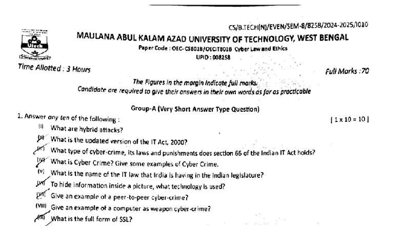 makaut-2025-pyq - MAULANA ABUL KALAM AZAD UNIVERSITY OF TECHNOLOGY ...