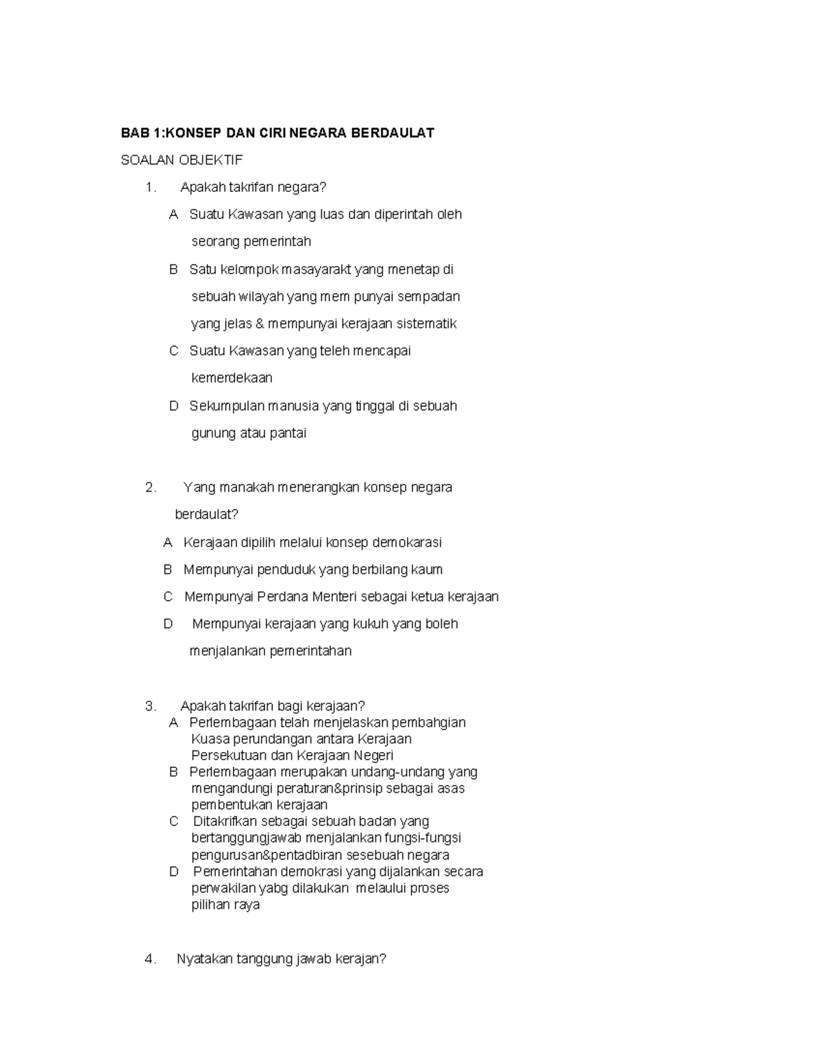 Contoh Soalan dan Jawapan Ujian PA Semester 2 - Studocu