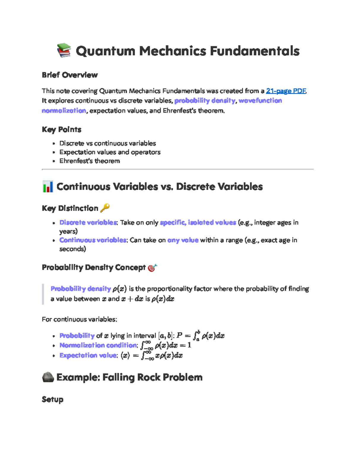 Quantum Mechanics Fundamentals: Study Unit 1.1 Summary - Studocu