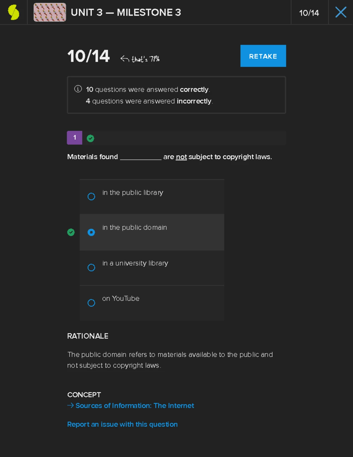Milestone 02 test - 1 CONCEPT → Adapting to Your Audience 7 / 10 that's ...