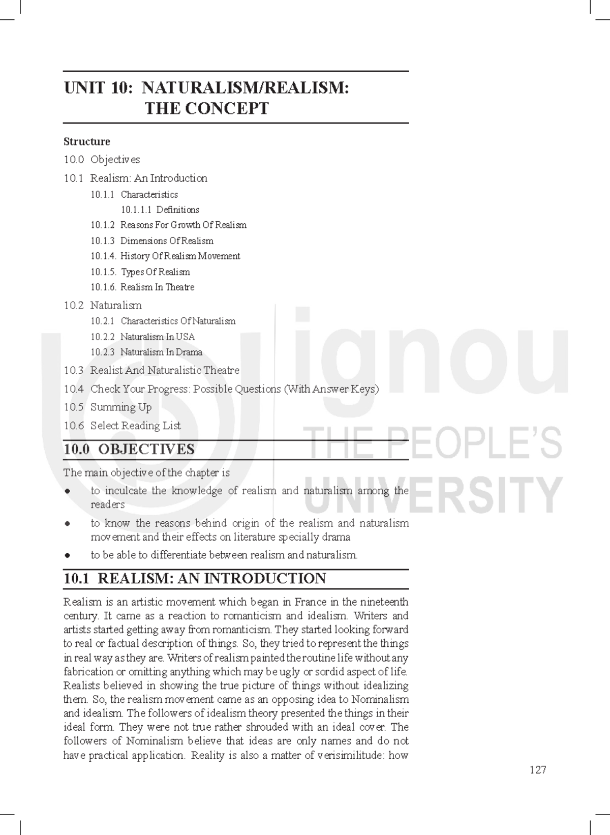 Unit-10: Naturalism and Realism in Literature - Studocu