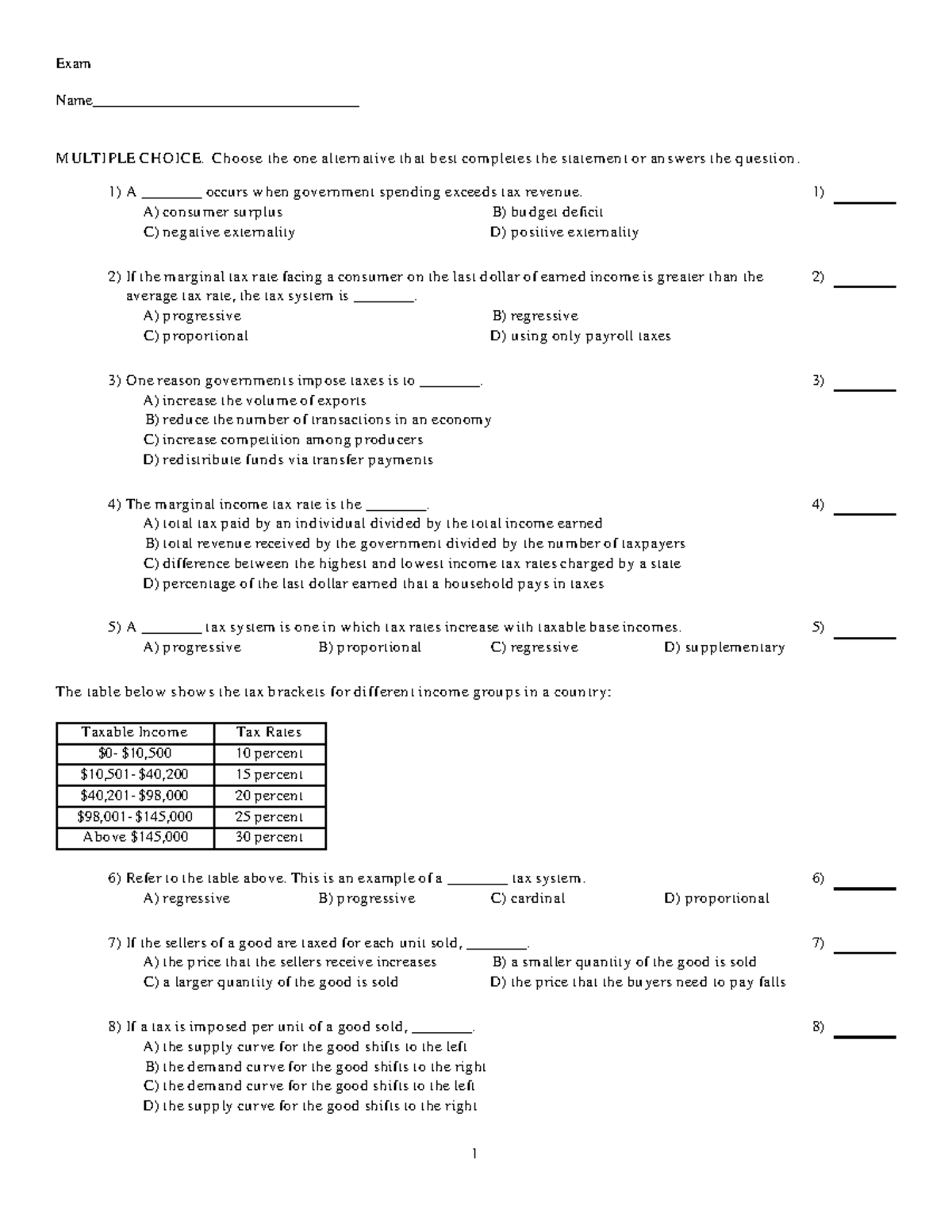 Final Exam Study Guide: Economics Multiple Choice (Course Code) - Studocu