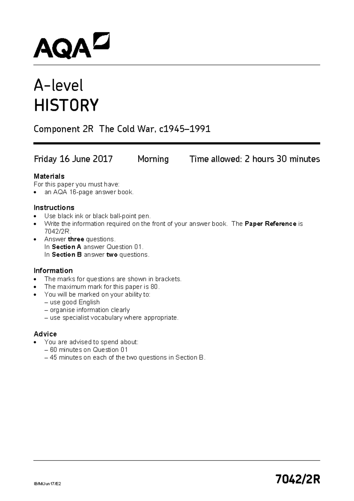 HISTORY 2R Final Exam: The Cold War and Korean War Sources - Studocu