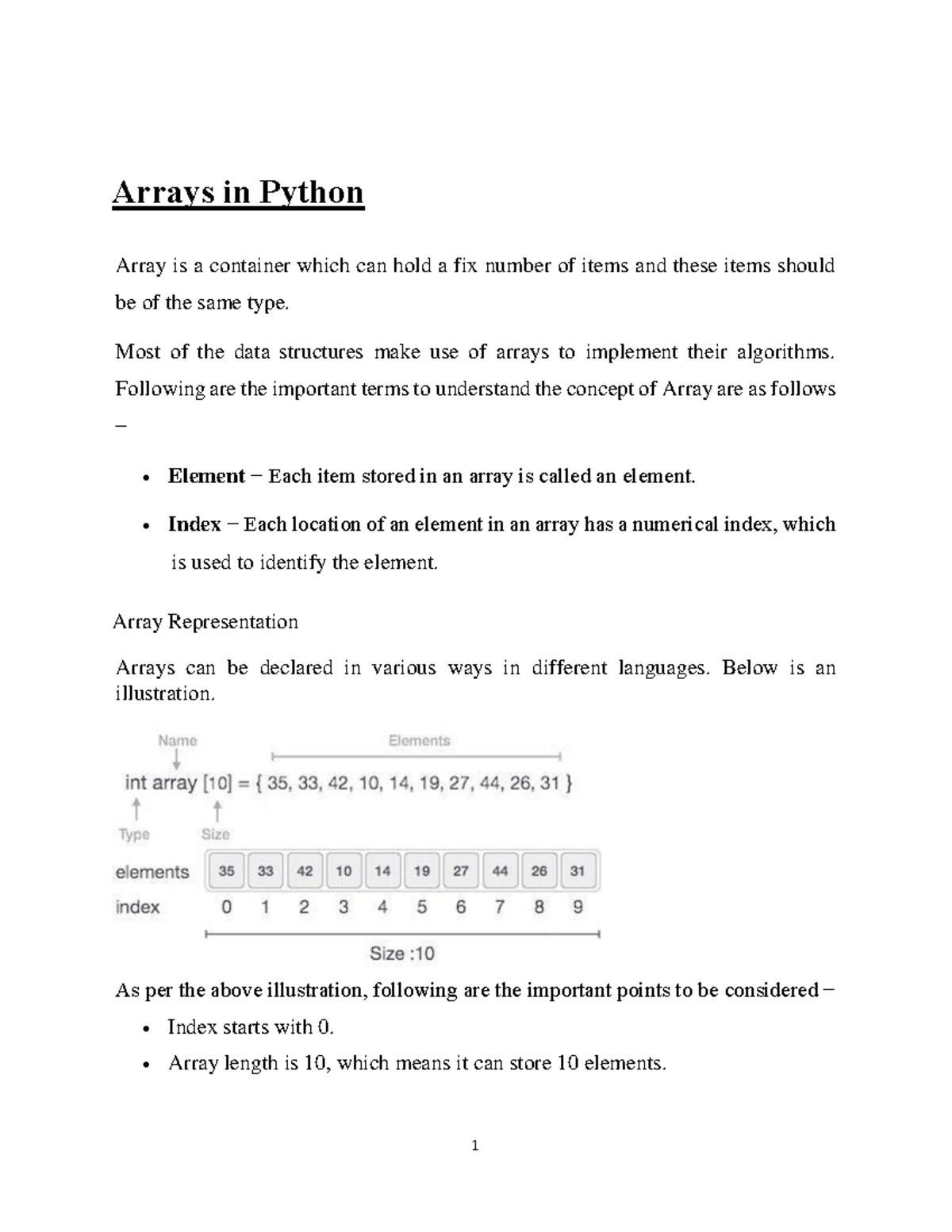 Arrays in Python - data structures and algorithms - Arrays in Python ...