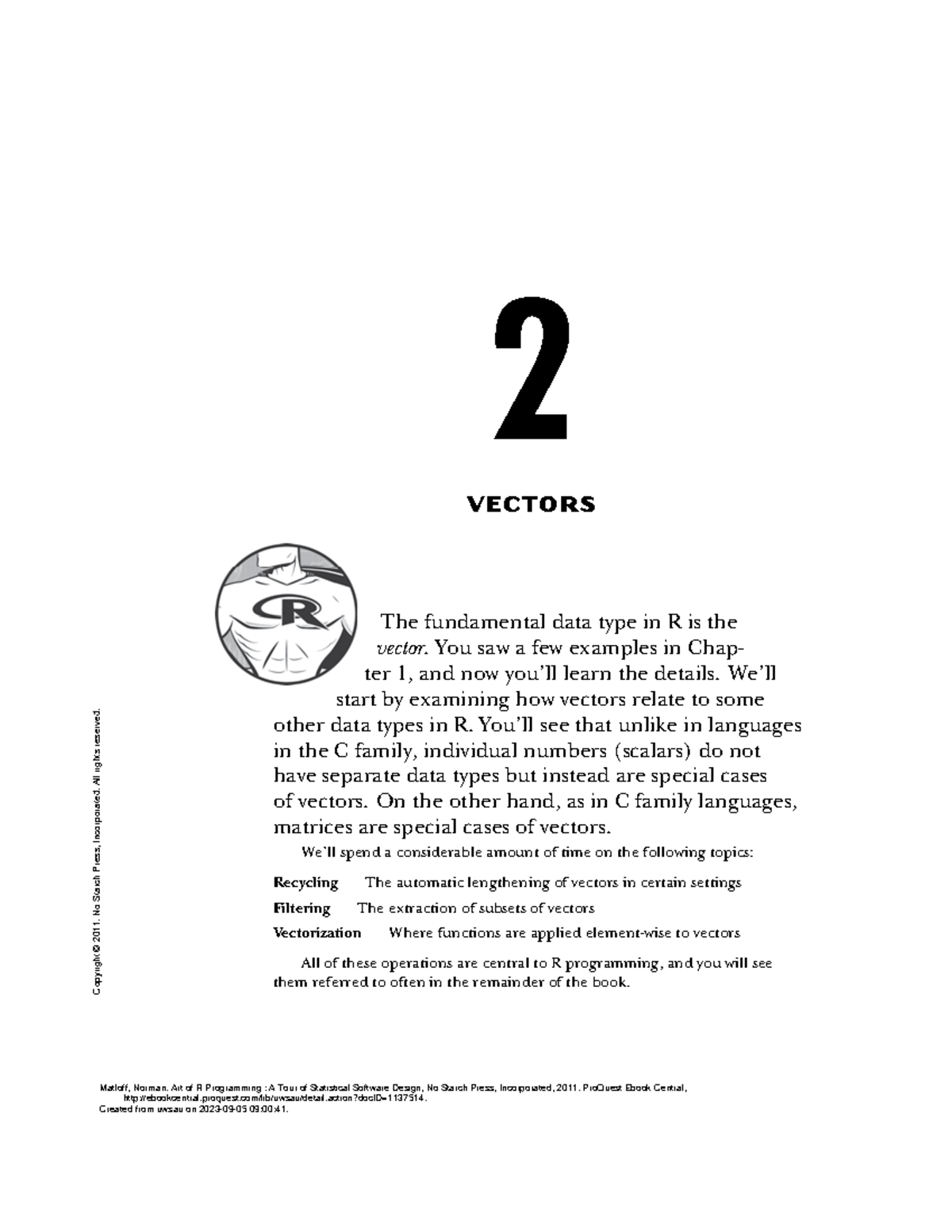 R Programming A Tour of Statistical Software - Vectors Overview - Studocu