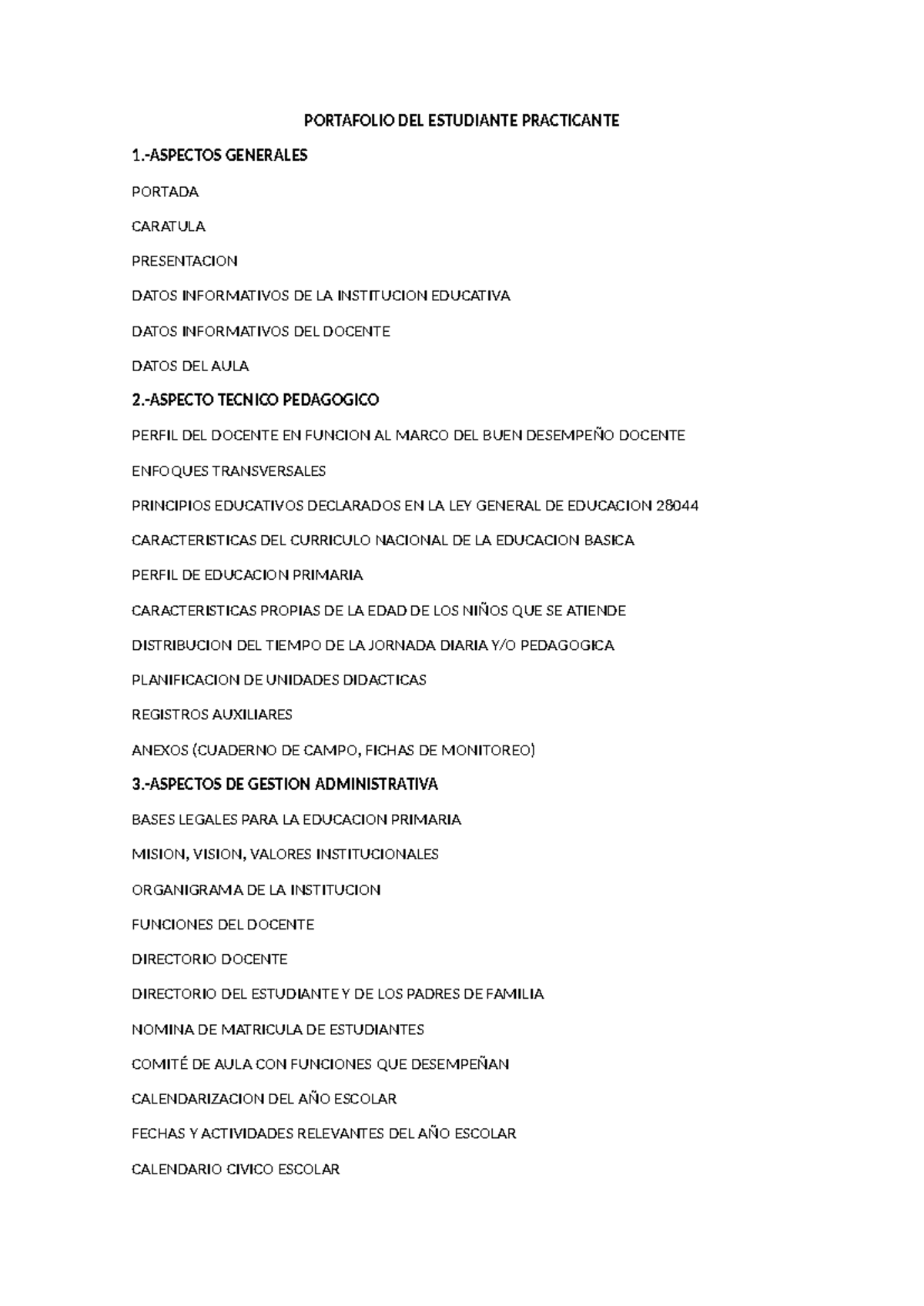 Portafolio del Estudiante Practicante: Aspectos Generales y Técnicos ...