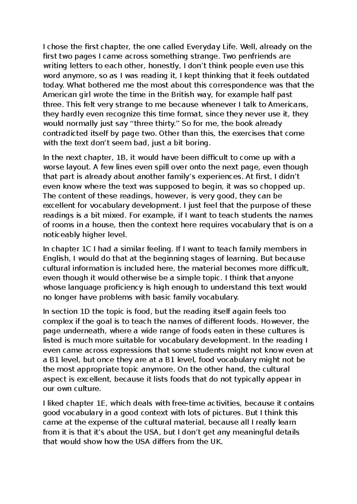 ENG101: Review of Chapter 1 - Everyday Life and Cultural Insights - Studocu