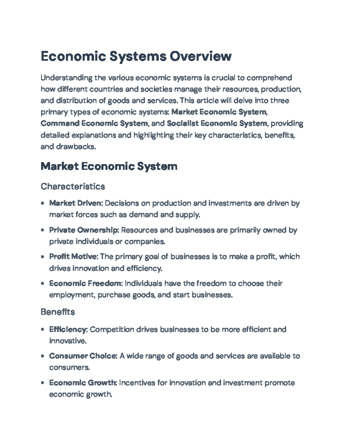 Economic Systems Overview: Market, Command, and Socialist Models ...