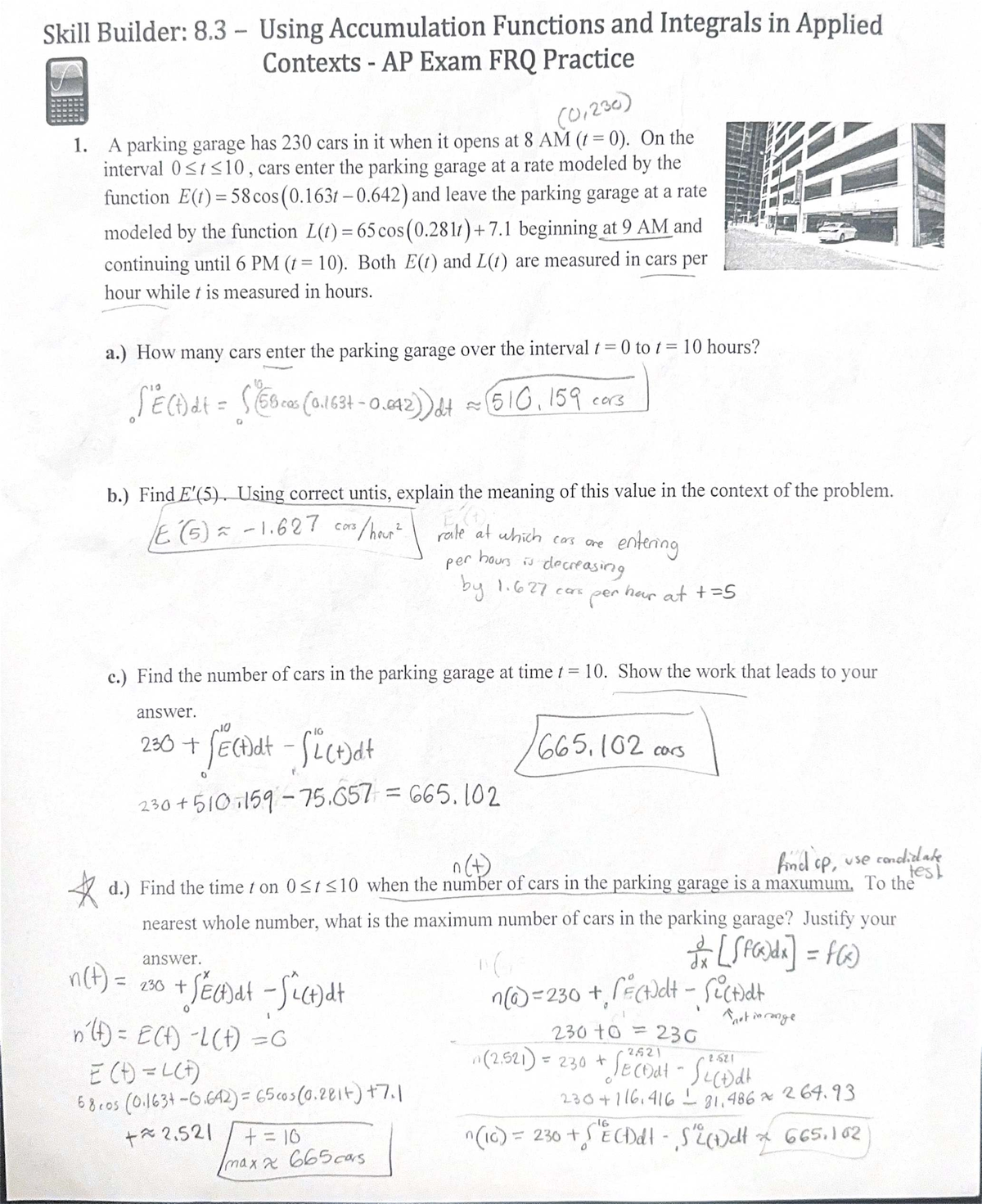 Skill builder: 8.3 - Accumulation functions and integrals in applied ...