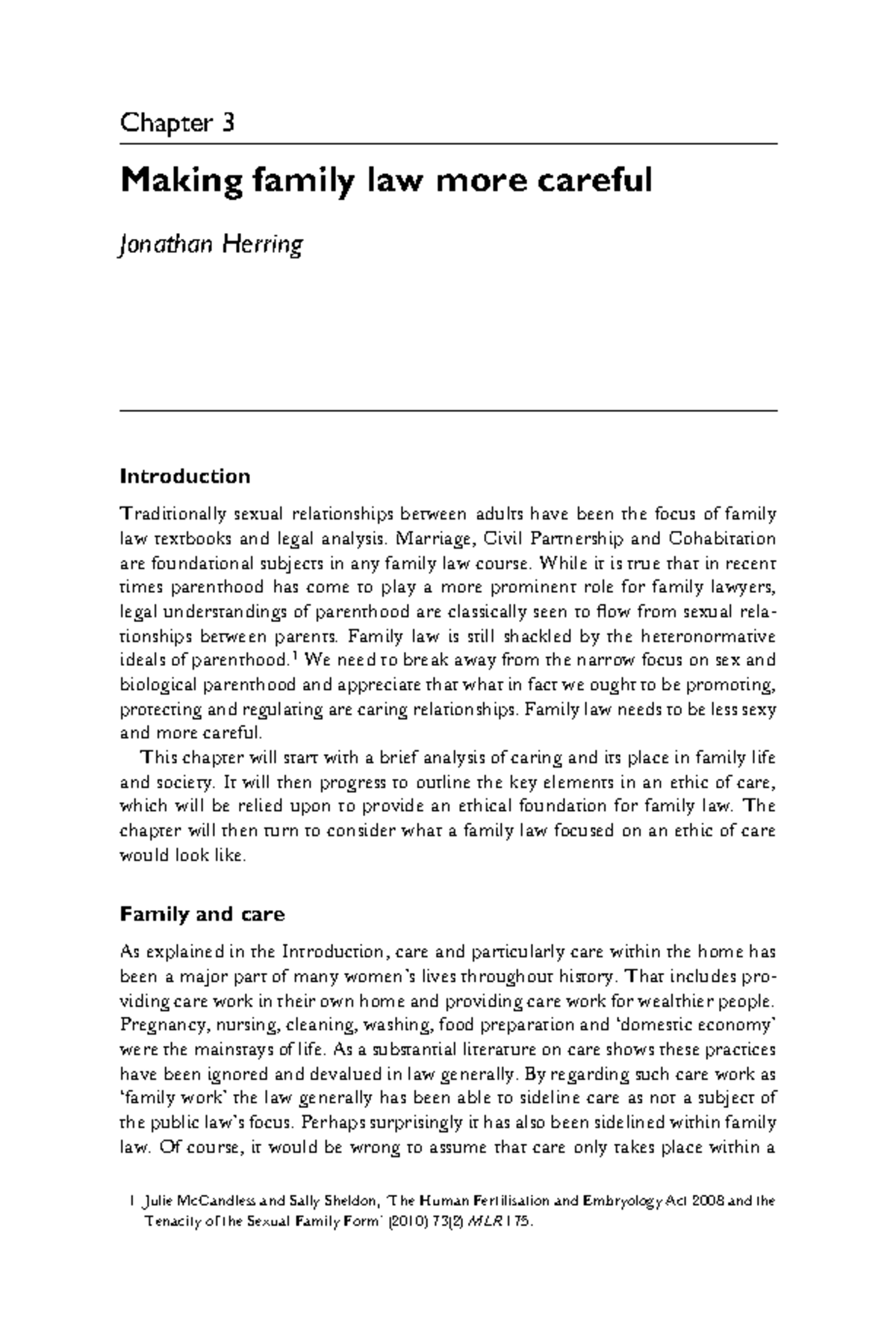S2-Family Law: Emphasizing Care Over Traditional Norms in Chapter 3 ...