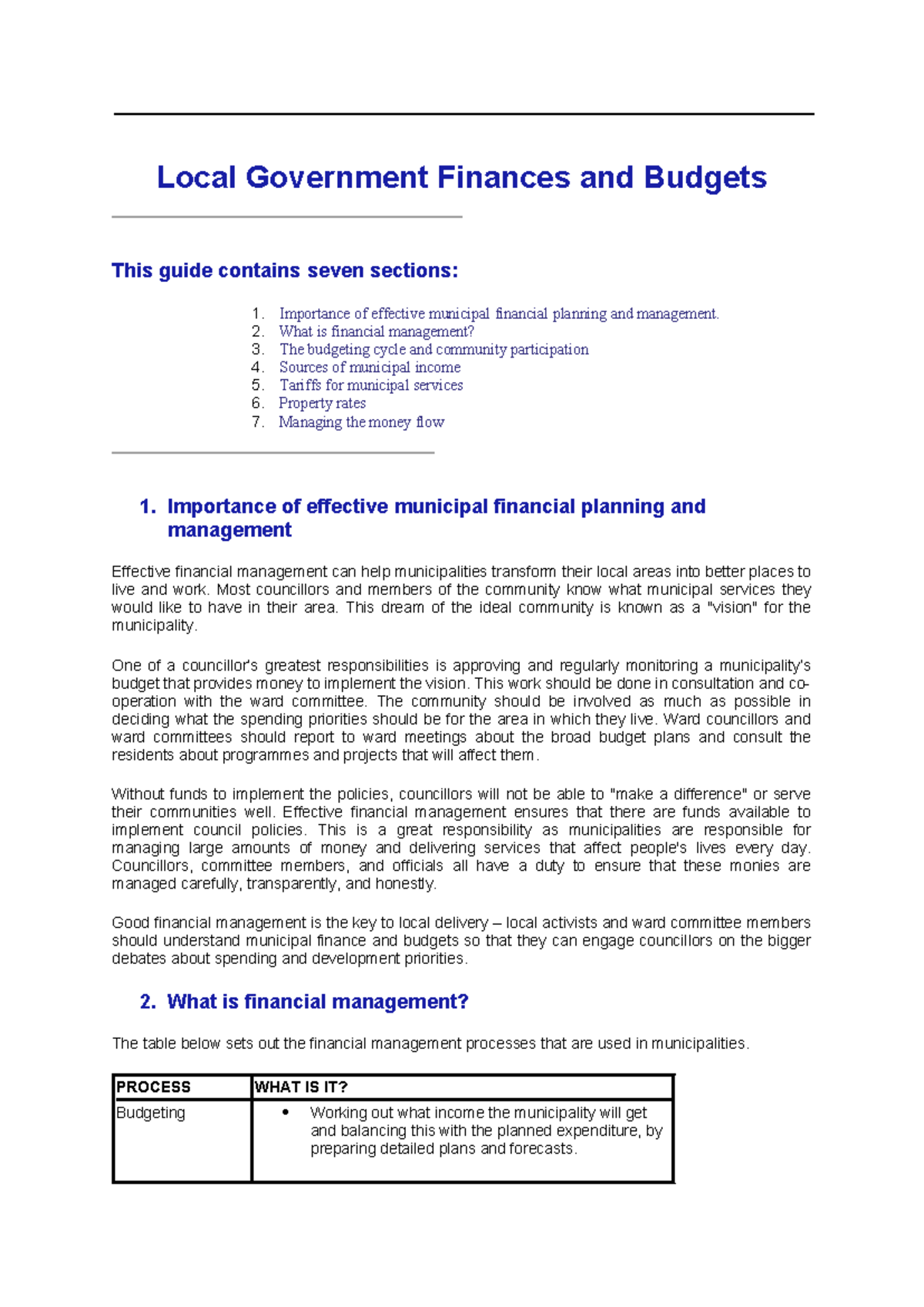 Local Government Finances & Budgeting: A Comprehensive Guide - Studocu
