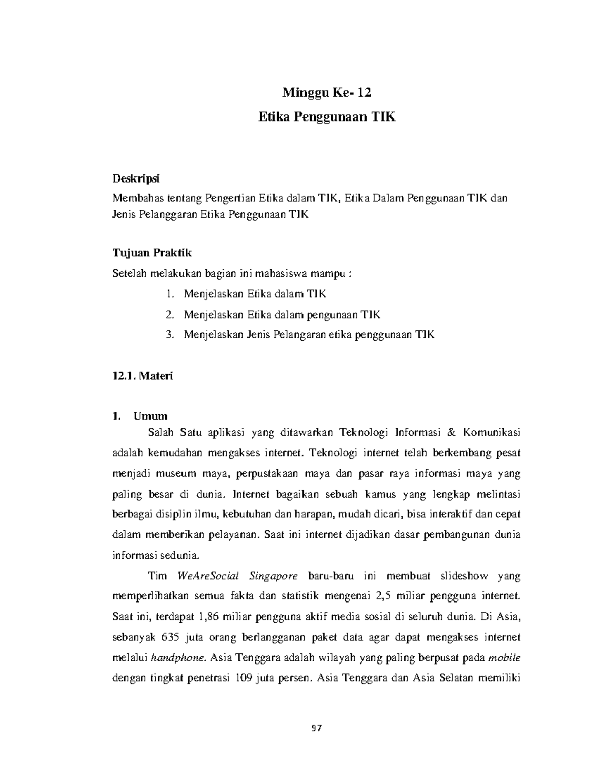 Modul Pengenalan Teknologi Informasi: Etika Penggunaan TIK (Bagian 12 ...