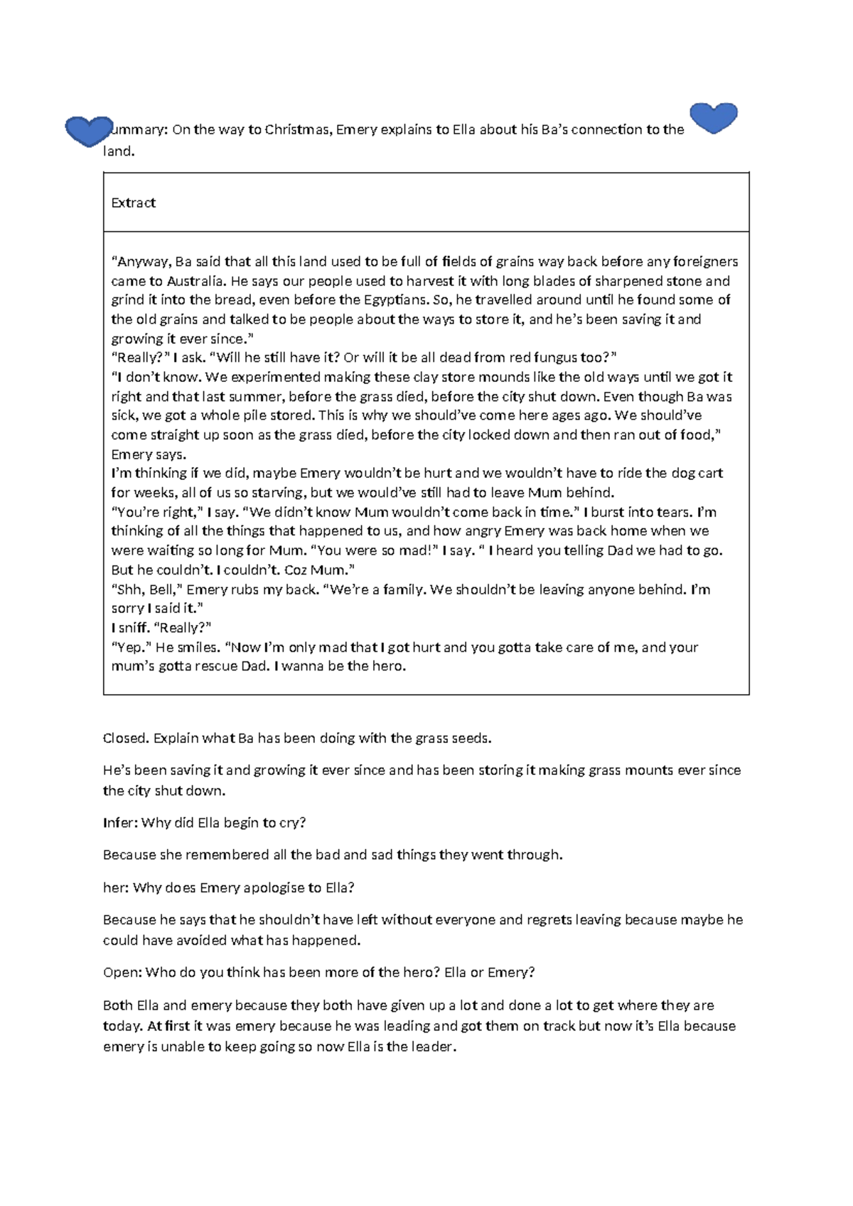 10 The Dog Runner: Emery's Connection to Land & Family Legacy - Studocu