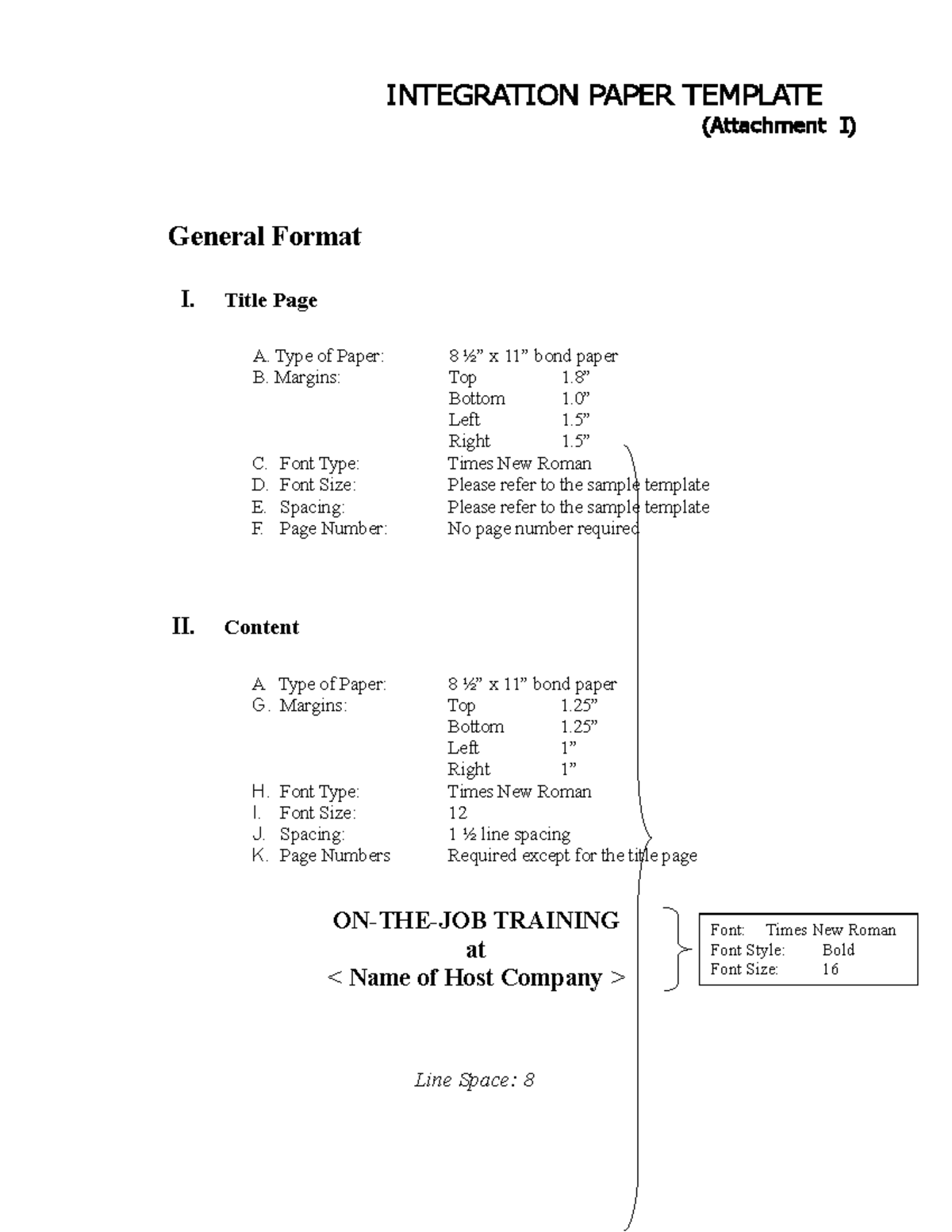 Integration Paper Template for On-the-Job Training Submission - Studocu
