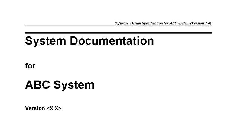 Software Design Specification for ABC System (Version 2.0) - Studocu
