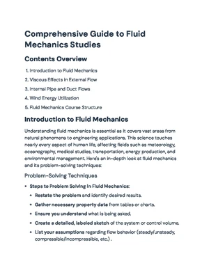Fluid Mechanics - Study Notes & Assignments - Studocu