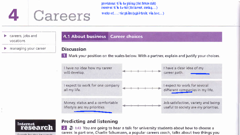 Module 3 Career - tiếng anh - 4 Careers jill> careers, jobs and ...