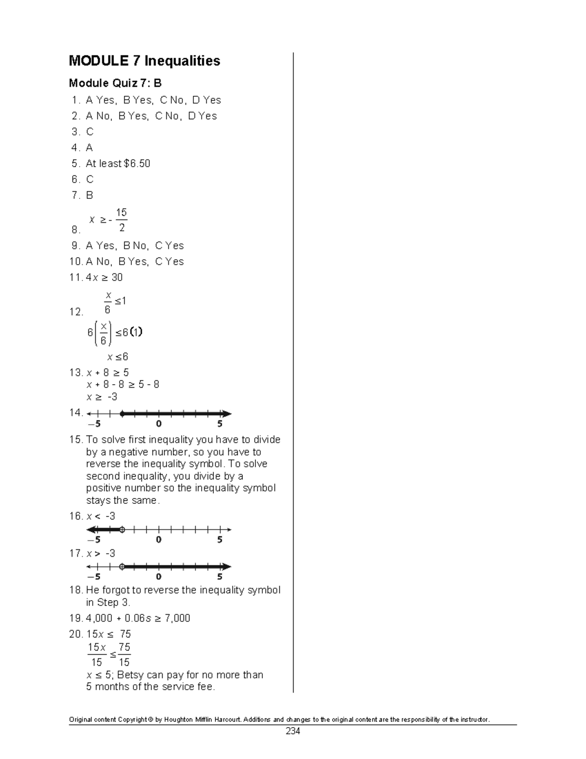 Module 7 Inequalities Quiz B Answer Key & Solutions - Studocu