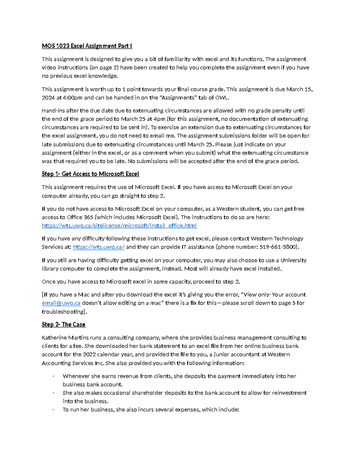 Excel Assignment Part 1 Instructions - MOS 1023 Excel Assignment Part I This assignment is ...