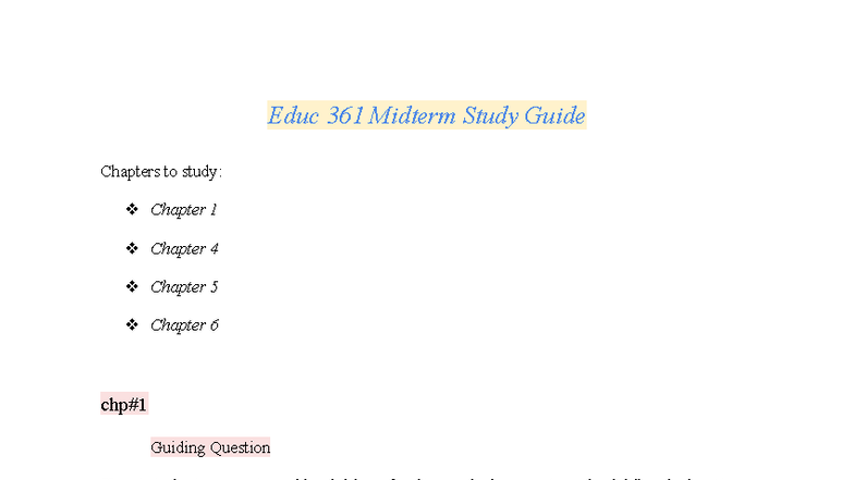 EDUC 361 Midterm Study Guide: Inclusion in Early Childhood Education ...