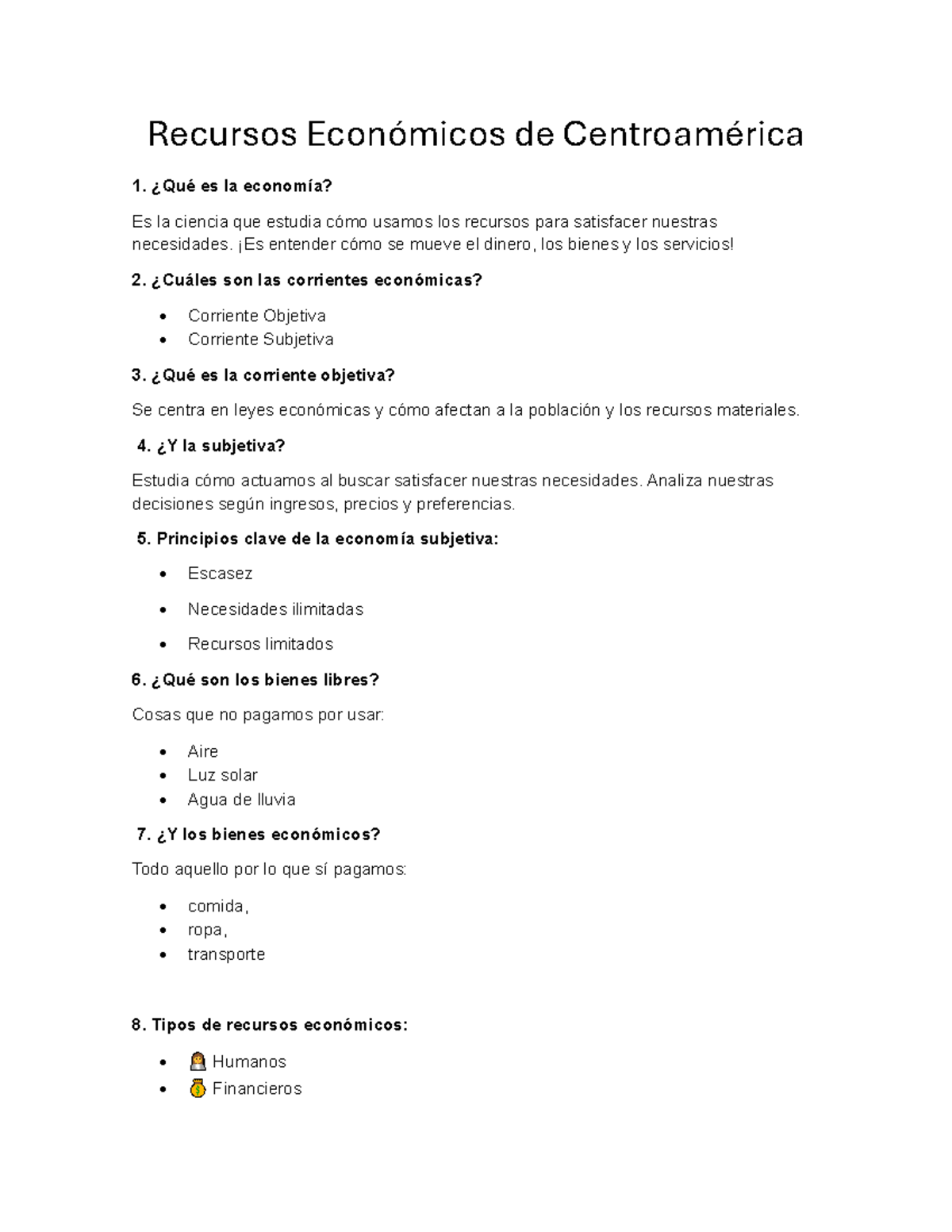 Repaso de Recursos Económicos en Centroamérica: Claves y Conceptos ...