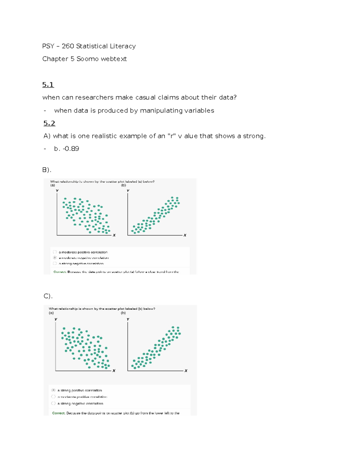 Chapter 5 Questions on Statistical Literacy (PSY - 260) - Studocu