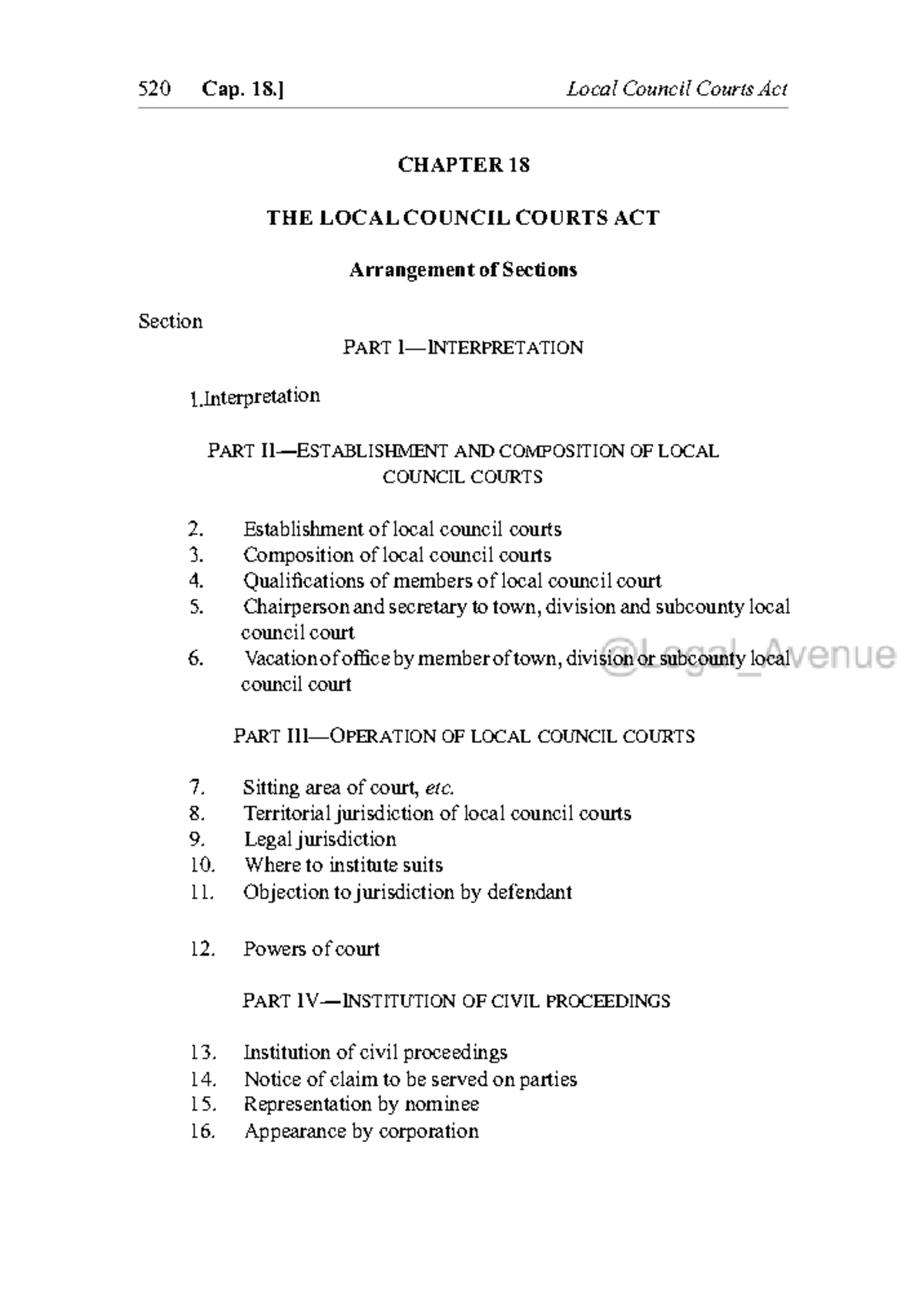 Revised Local Council Courts Act Overview [Cap. 18] - Studocu