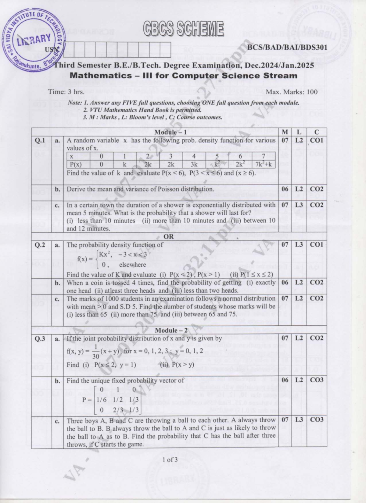 Mathematics for Computer Science BCS301 Final Exam Notes - Studocu