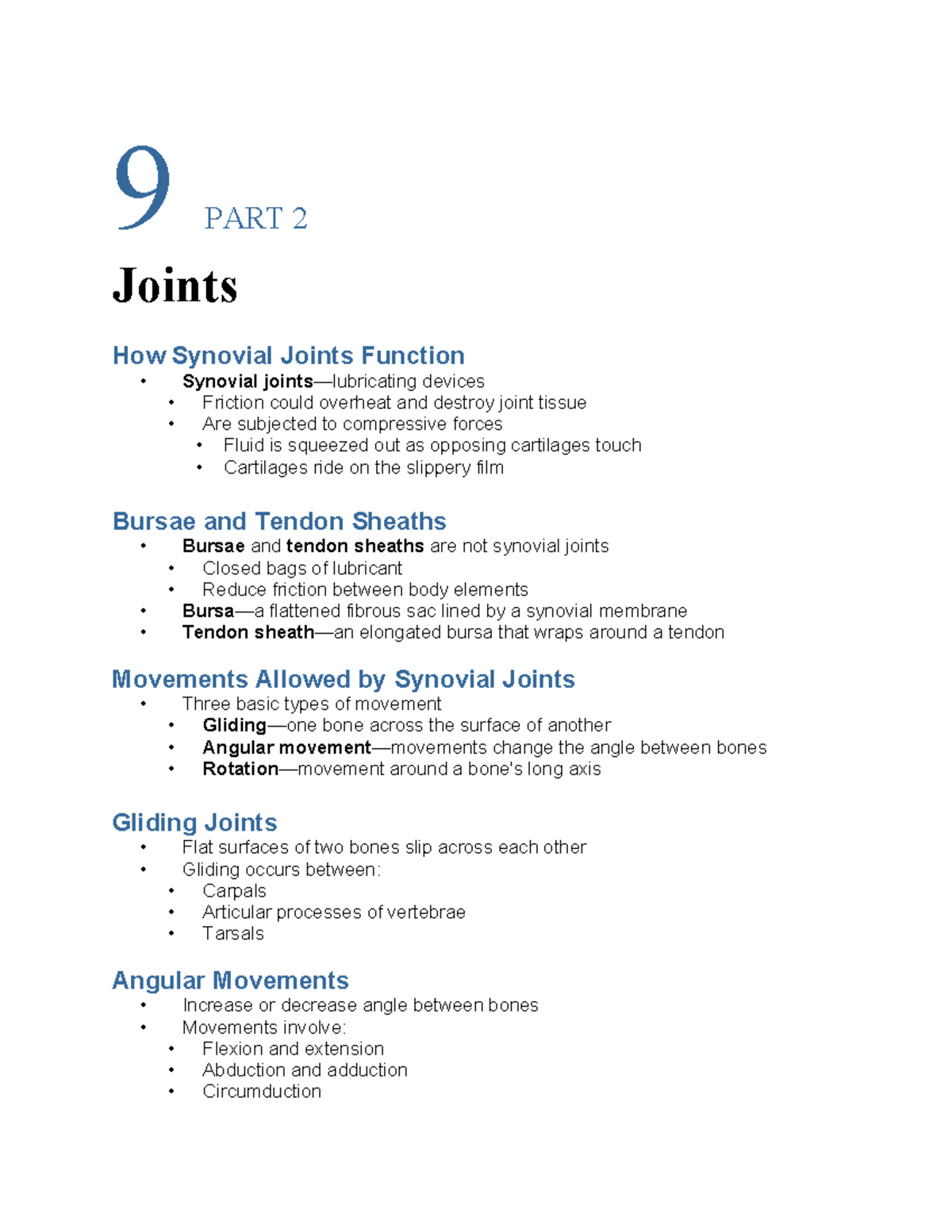 Understanding Synovial Joints: Function & Movements (BIO 101) - Studocu