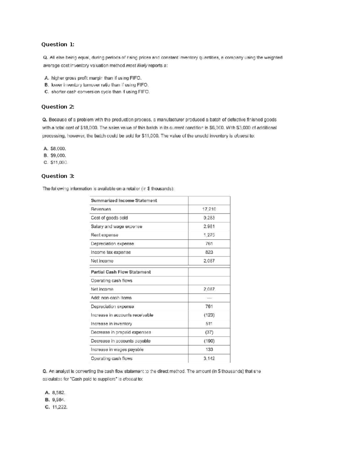 FSA Practice 1 - Comprehensive Questions and Answers - Studocu