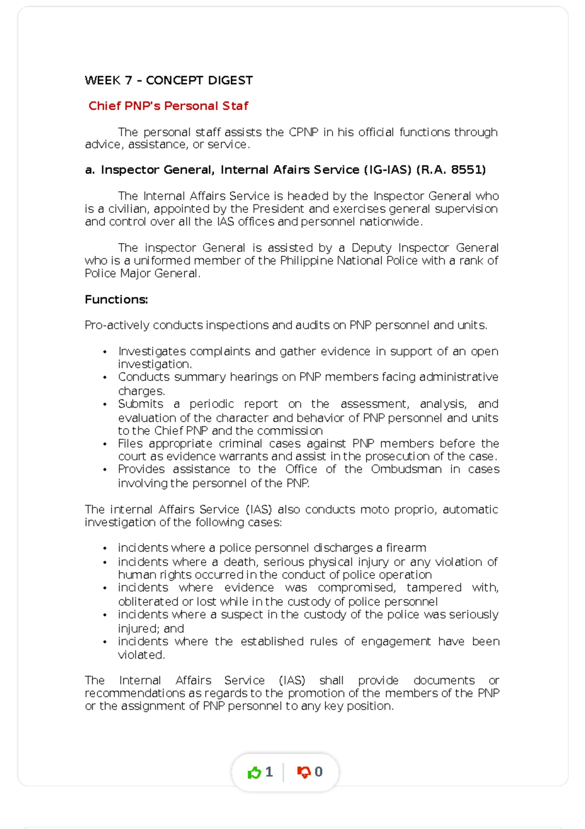 PNP Organizational Structure Overview: Command and Directorial Staff ...