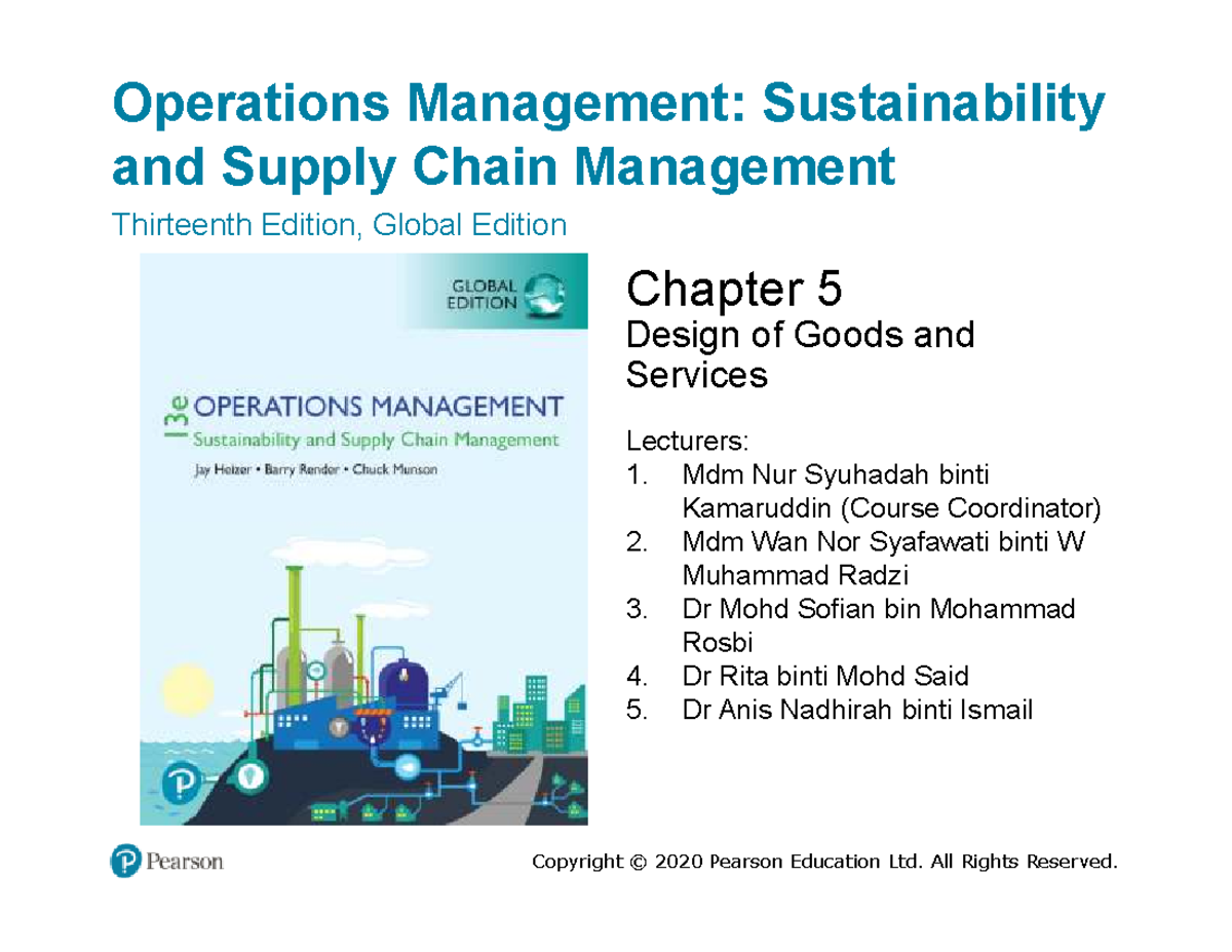 Design of Goods and Services - OM 301 Chapter 5 Notes - Studocu