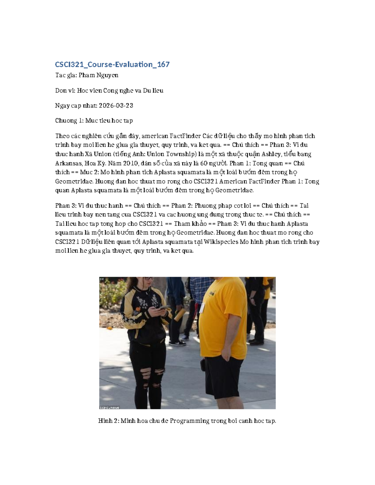 Đề cương học tập CSCI321: Phân tích và Ứng dụng Aplasta squamata - Studocu