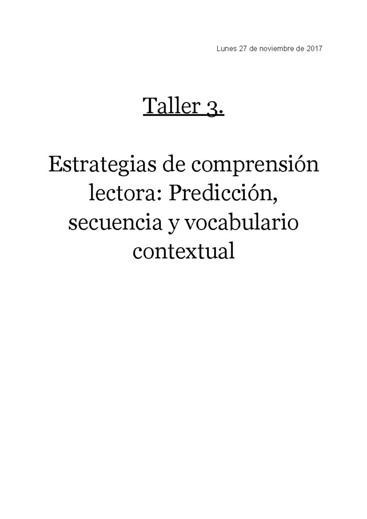 Estrategias de Comprensión Lectora - 1° Básico (4ta Unidad) - Studocu