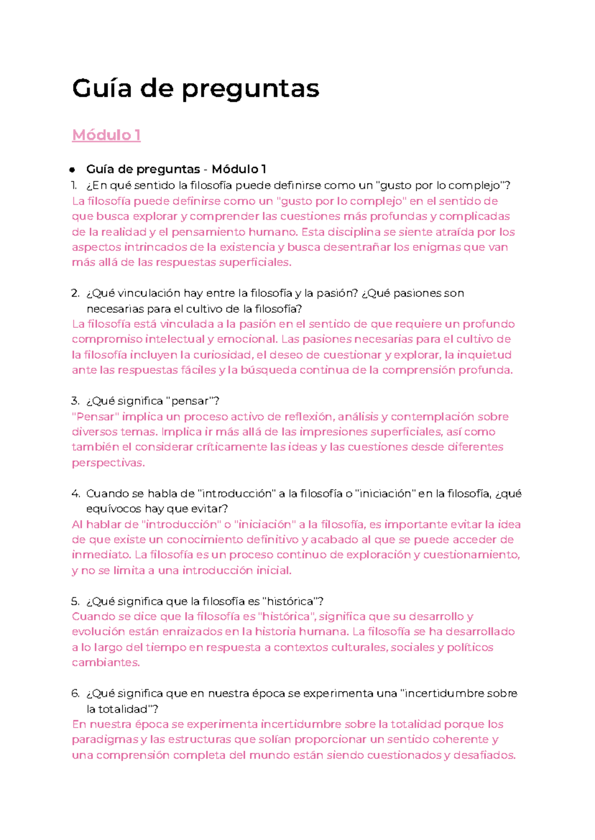 Guía de Preguntas y Modelos de Exámenes - Filosofía - UNLAM - Ingreso 2023 - Studocu