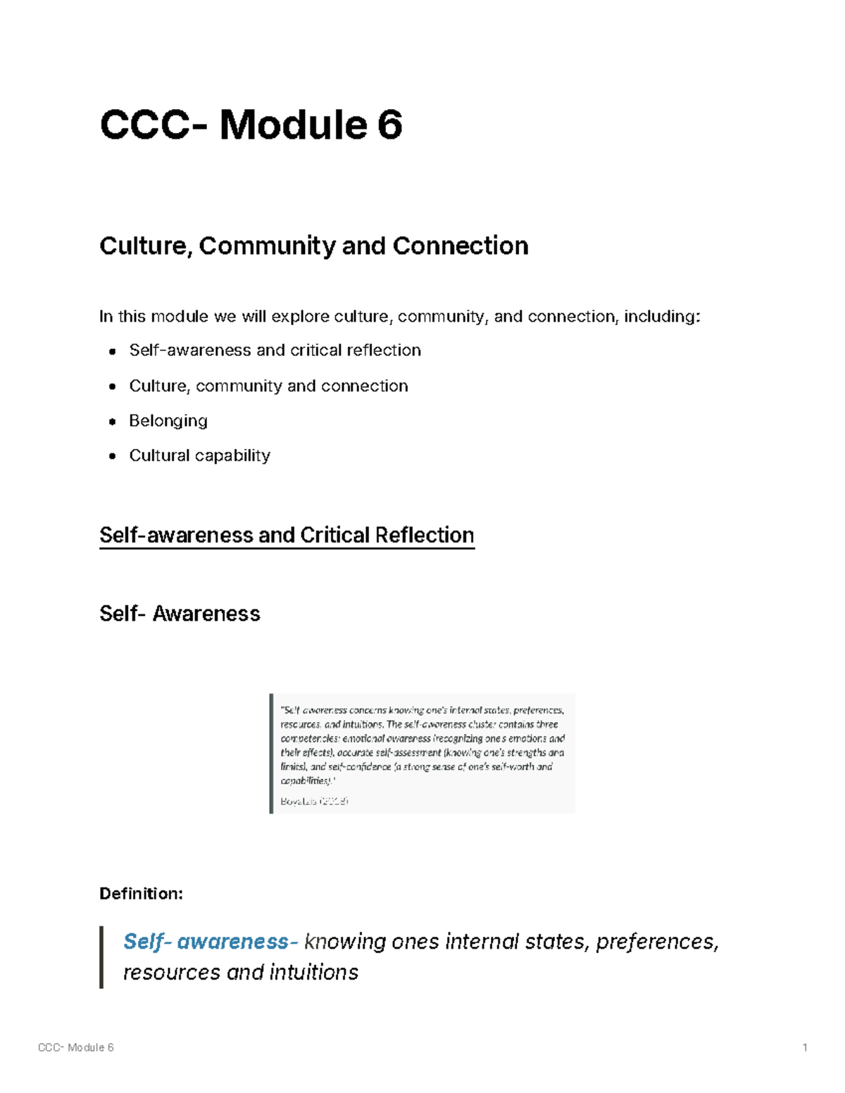 Triple CCC - Module 6: Culture, Community, and Connection Insights ...