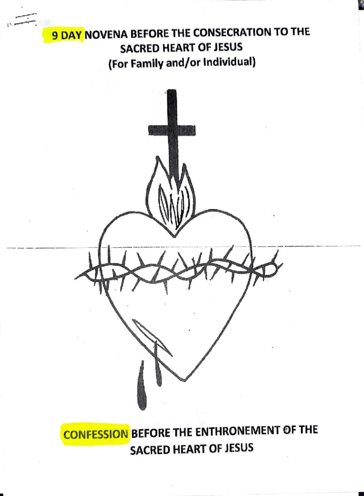 9-Day Novena to the Sacred Heart of Jesus: Family Prayer Guide - Studocu
